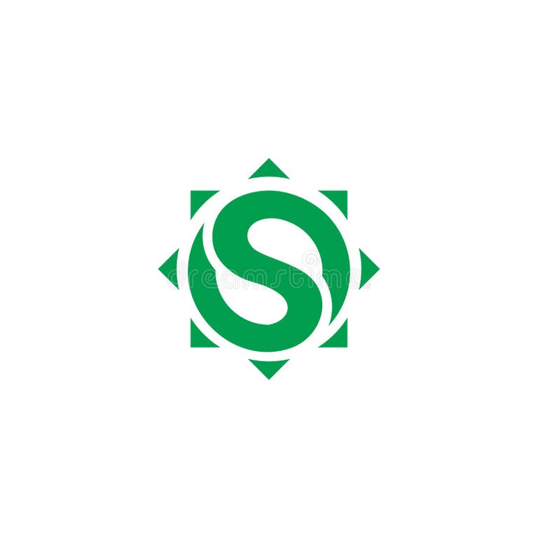 Abstract Vector Logo, Circle with Thorns Green Octagonal Star Design ...