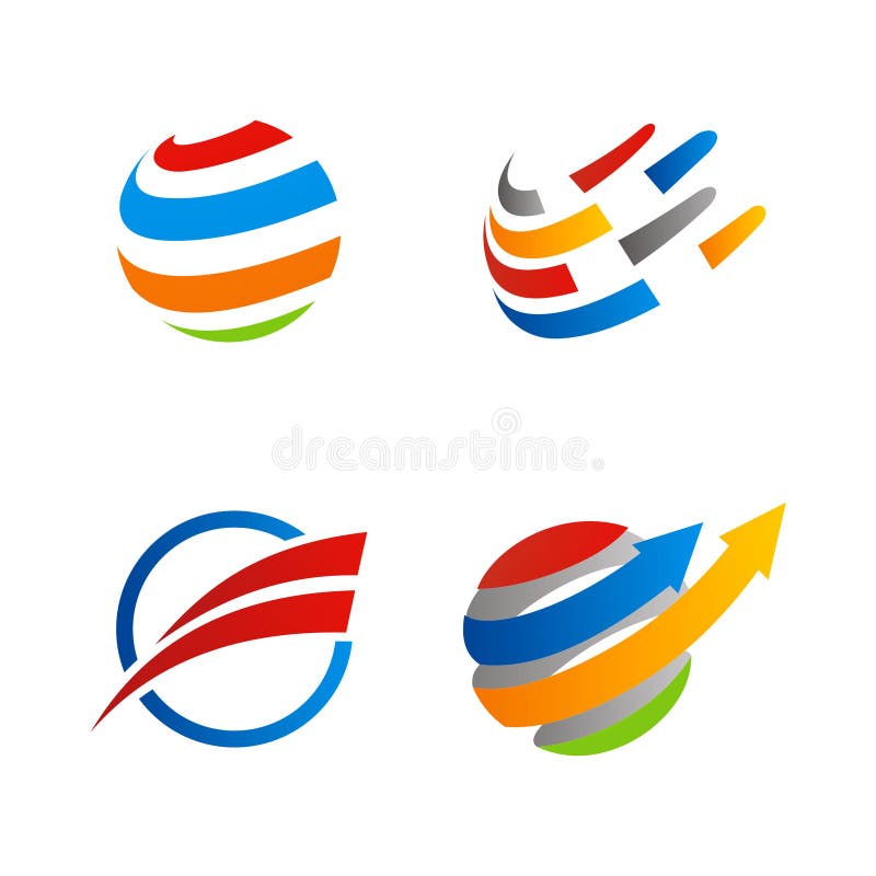 Globe Sphere Orbit Communication Logo Stock Vector - Illustration of ...