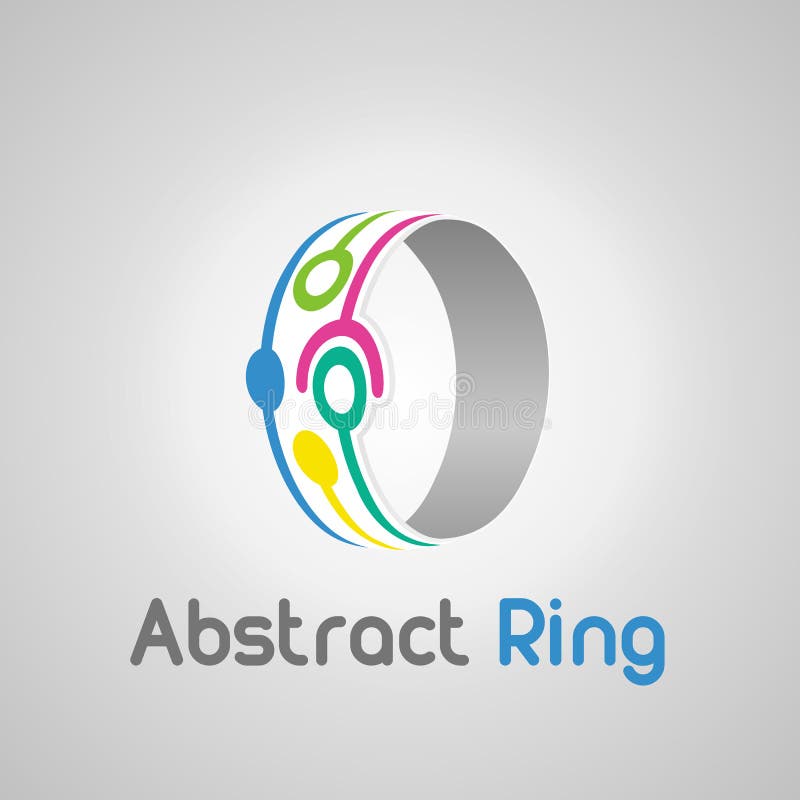 Abstract Vector Logo Ring Design Elements. Network Isolated Logotype on ...