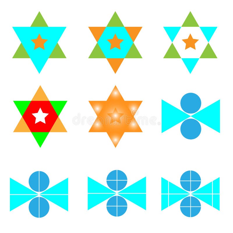 Abstract Vector Logo Set.circle with Triangle and Star Logo Icons Stock ...