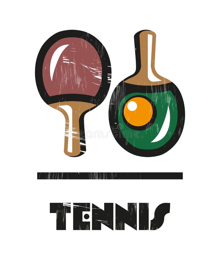 Vector Table Tennis Racket or Racquet, Flat Style Stock Vector ...
