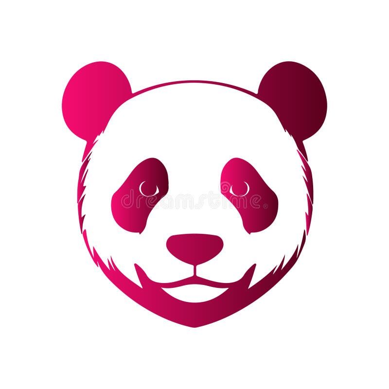 Abstract Vector Magenta Panda Face Icons or Logo Design Template Stock ...