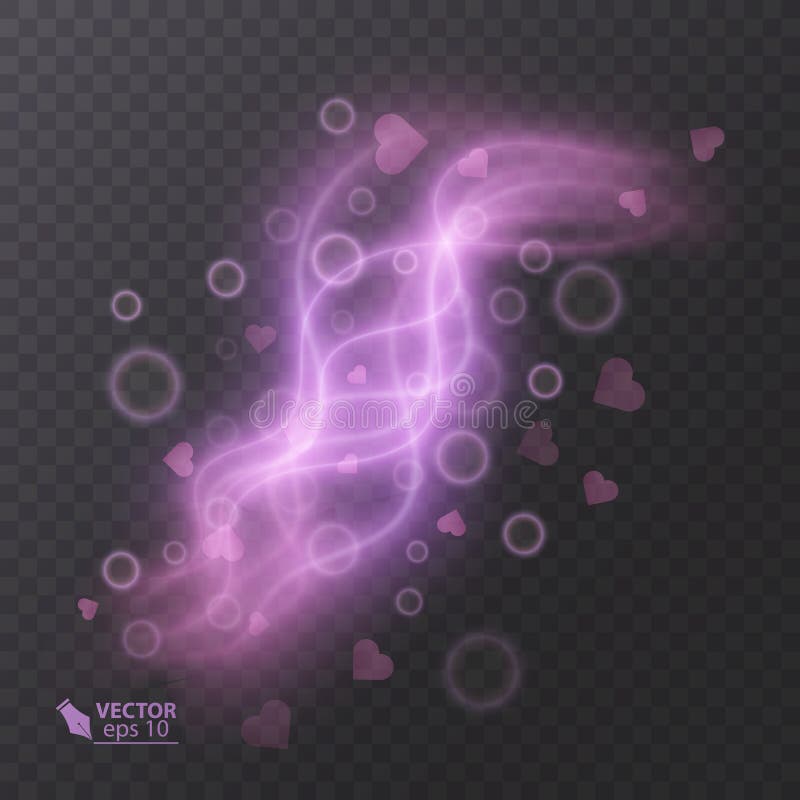 Abstract Vector Magic Glow Effect, Decorative Light Effect of Pink ...