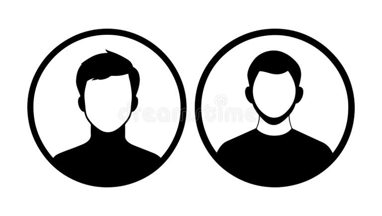 Abstract Vector Male Avatars or Two Male User Icon or Logo Design Template Stock Illustration ...