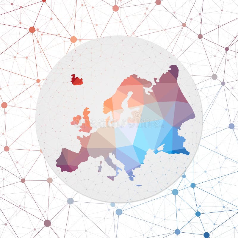 Europe Map Technology Style Stock Illustration - Illustration of ...