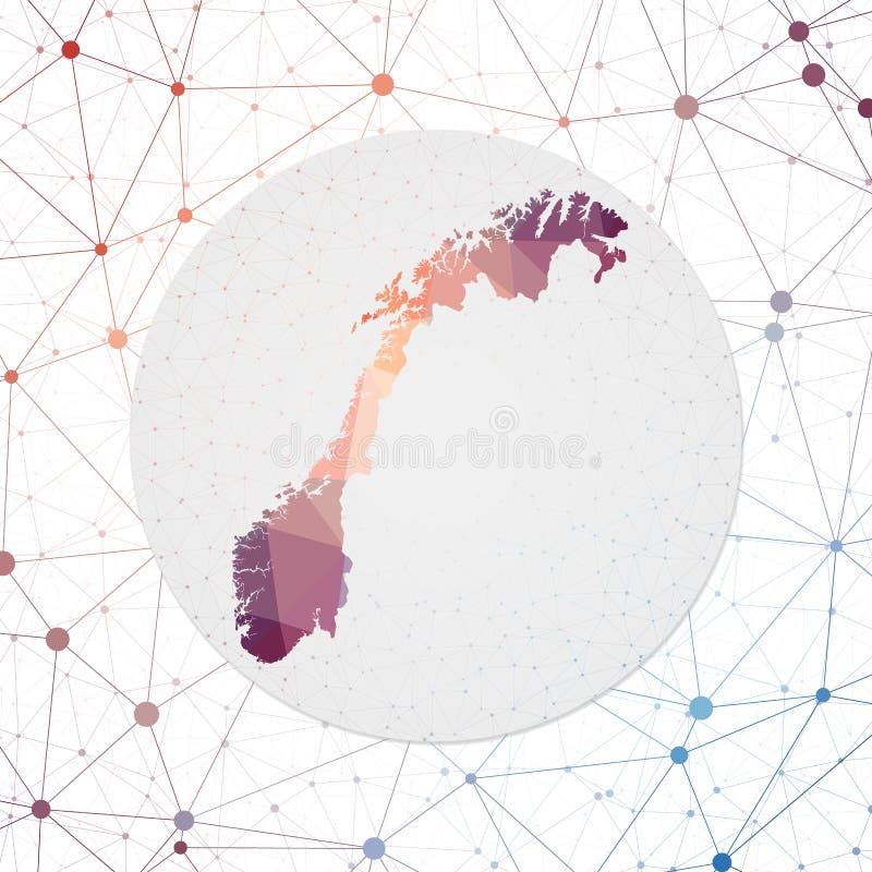 Abstract Vector Map of Norway. Stock Vector - Illustration of banner ...