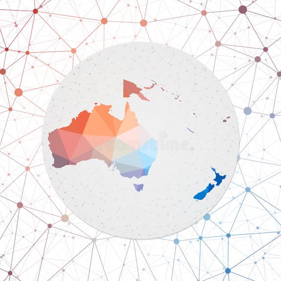 Abstract Vector Map of Oceania. Stock Vector - Illustration of ...