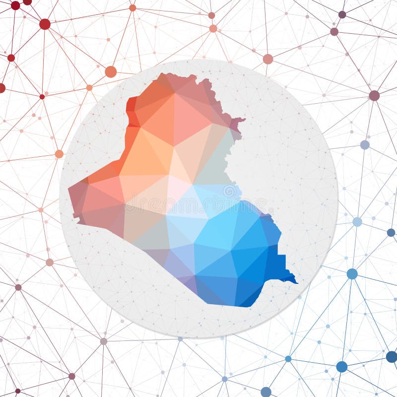 Abstract Vector Map of Republic of Iraq. Stock Vector - Illustration of ...