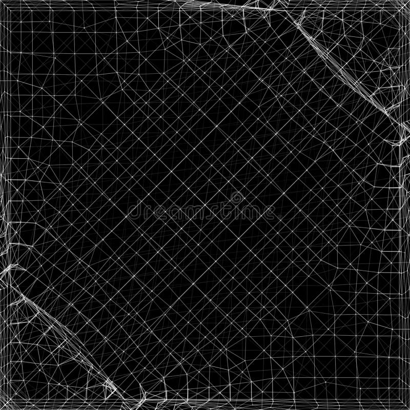 Abstract Vector Mesh Background. Chaotically Connected Points and ...