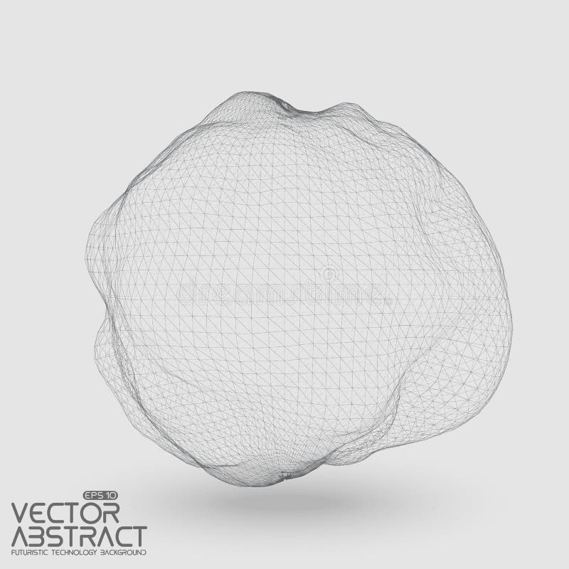 Abstract Vector Mesh Distorted Sphere Constructed Stock Vector ...