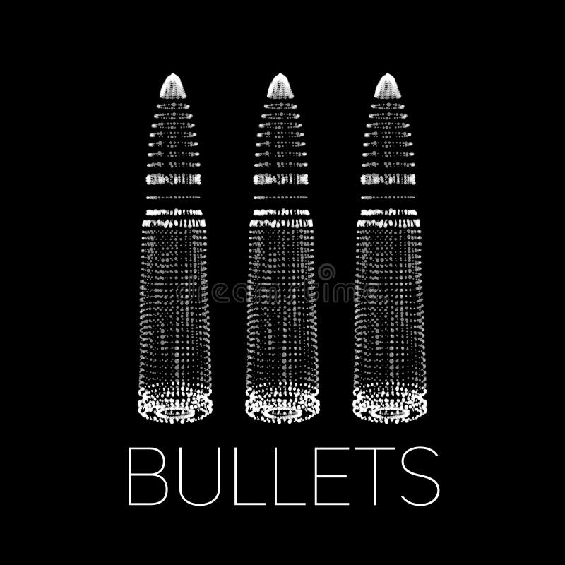 Abstract Vector Monochrome Background with Glowing Bullet. Cloud of ...