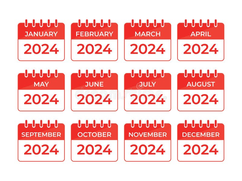 Abstract Vector 2024 Monthly Calendar Design Template Stock Vector ...