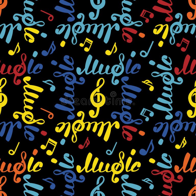 Abstract Vector Music Seamless Pattern Stock Vector - Illustration of ...