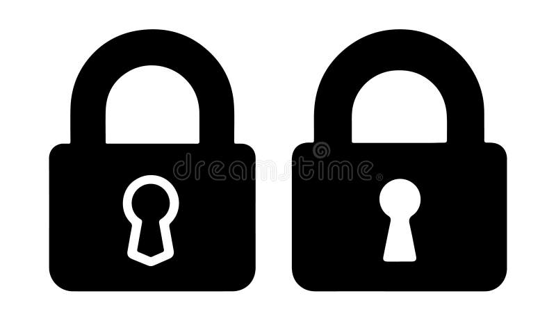 Abstract Vector Padlock Symbols Icon or Logo Design Template Stock ...