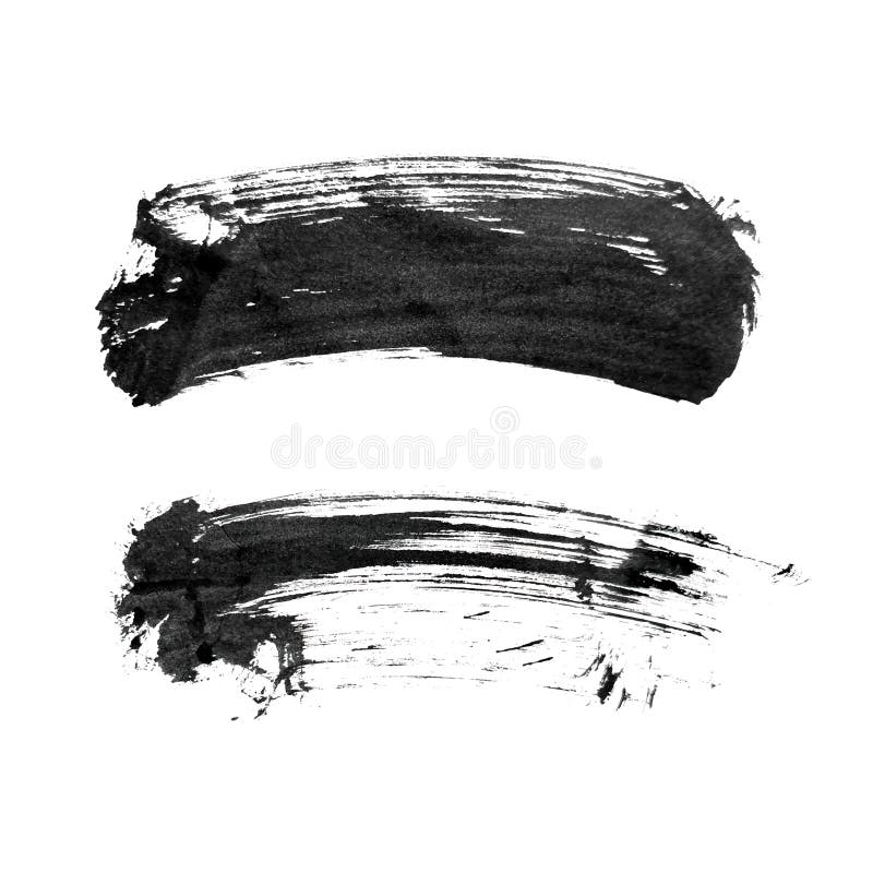 Abstract Vector Paint Smears Set. Hand Drawn Design Element. Black Ink ...