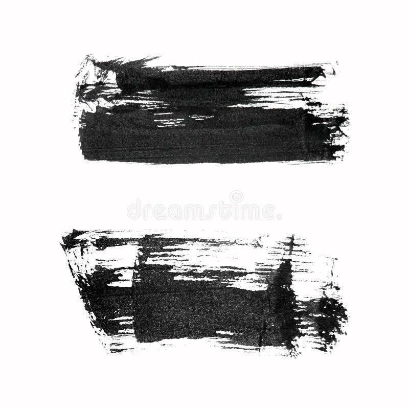 Abstract Vector Paint Smears Set. Hand Drawn Design Element. Black Ink ...