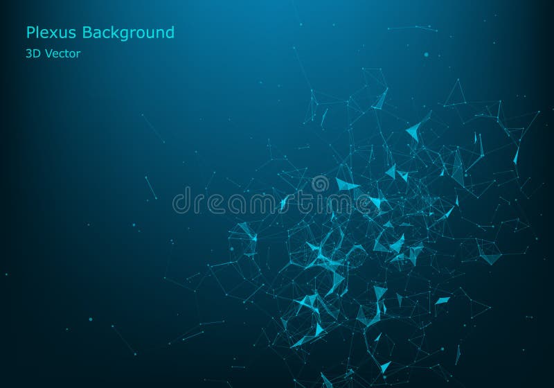 Abstract Vector Particles and Lines. Plexus Effect Stock Vector ...