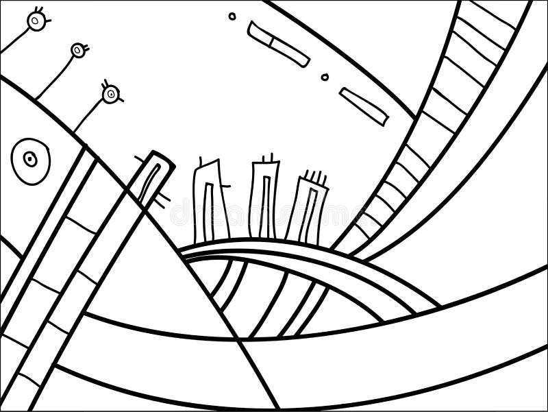 Abstract Vector Pattern, Black and White Doodles. Background for Poster ...