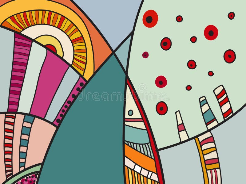 Abstract Vector Pattern, Black and White Doodles. Background for Poster ...