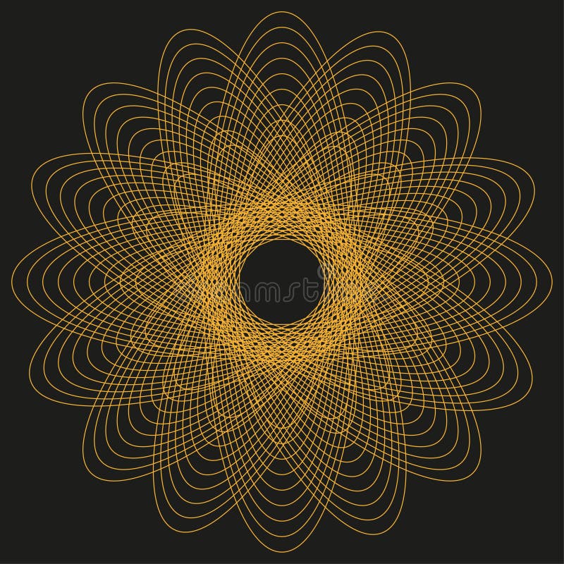 Abstract Vector Pattern. Intricate Line Illustration. Hypnotic Circular ...