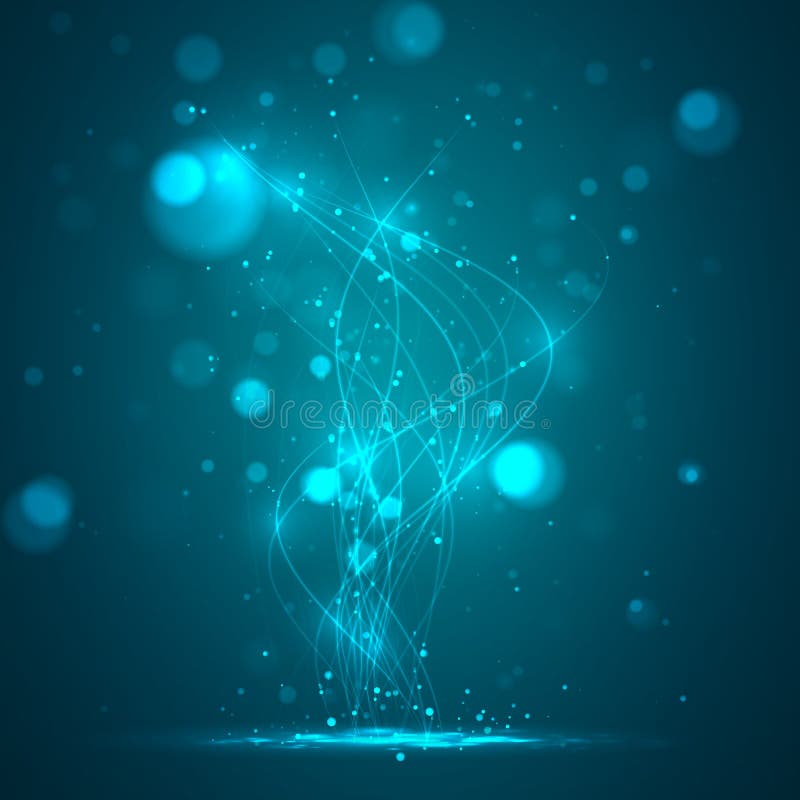 Abstract Vector Pattern of Lines and Dots, Glowing, Bright Particles ...