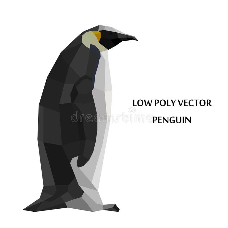 Abstract Vector Penguins Profile in Low Poly Stock Illustration ...