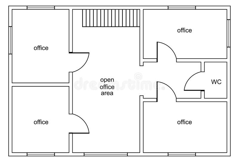 Open Office Floor Plan Sketch Stock Illustrations – 23 Open Office ...