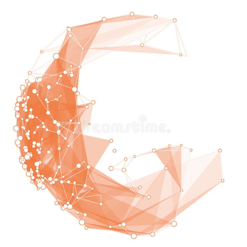 Abstract Vector Polygonal Cyber Red Sphere. Triangle Spherical Mesh ...
