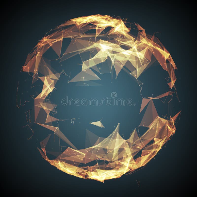 Abstract Vector Polygonal Cyber Sphere. Triangle Spherical Mesh ...