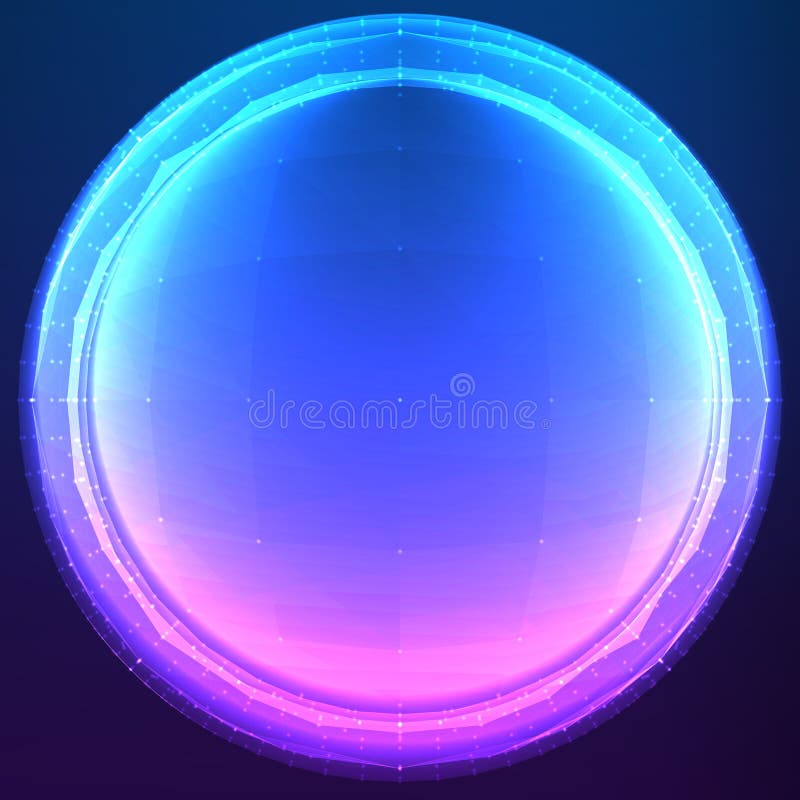 Abstract Vector Polygonal Cyber Sphere. Triangle Spherical Mesh ...
