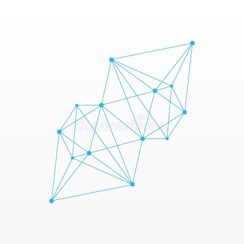 Abstract Vector Polygonal Element Blue Network Triangle Pattern Illustration For Web Neural