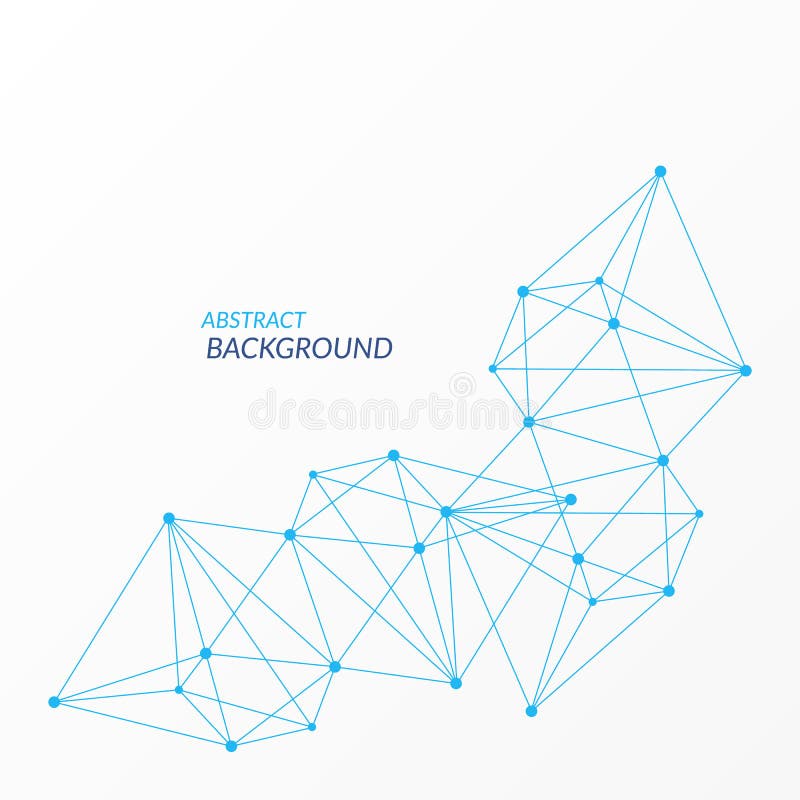 Abstract Vector Triangle Pattern. Lines Points Connection Scientific Polygonal Illustration for ...