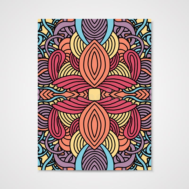Abstract Vector Poster with Zentangle Ornament Stock Vector ...