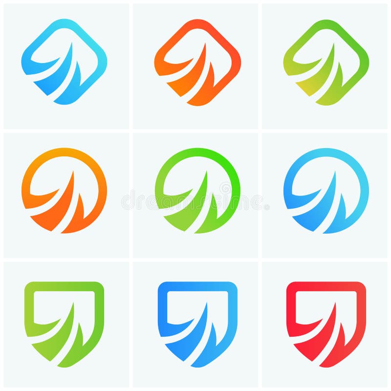 Abstract Vector Power Icons Company Logotypes Set Stock Vector ...