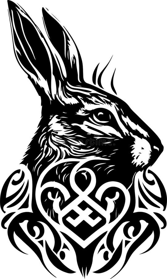 Abstract Vector Rabbit Head with Ornament Stock Vector - Illustration ...