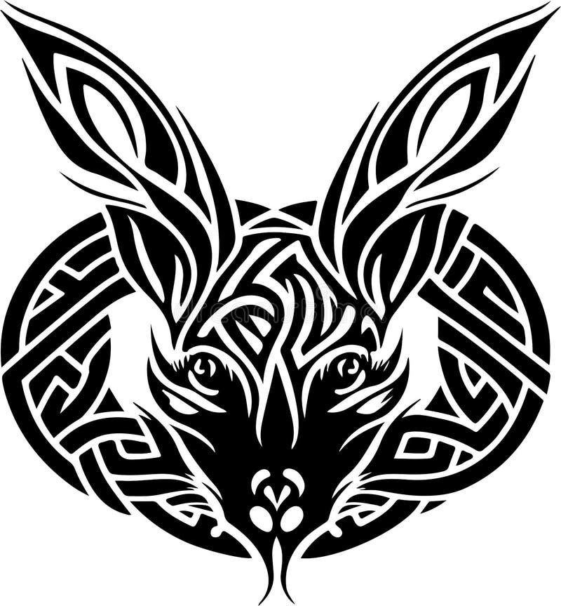 Abstract Vector Rabbit Head with Ornament Stock Vector - Illustration ...