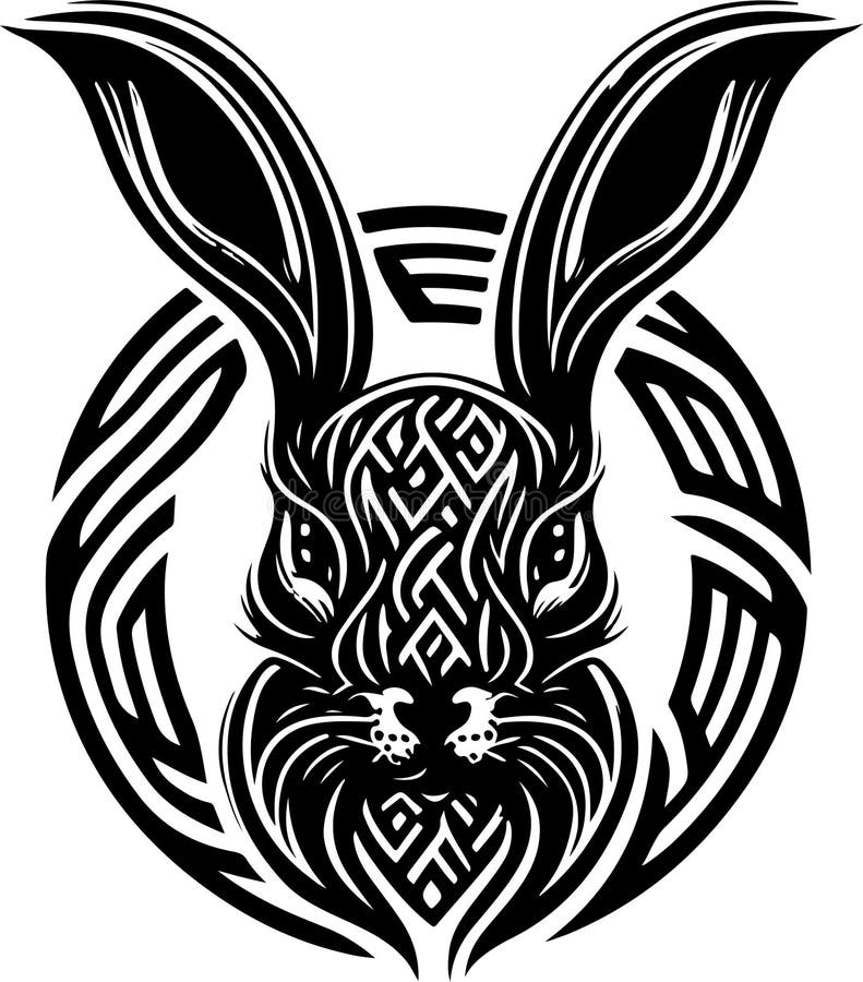 Abstract Vector Rabbit Head with Ornament Stock Vector - Illustration ...