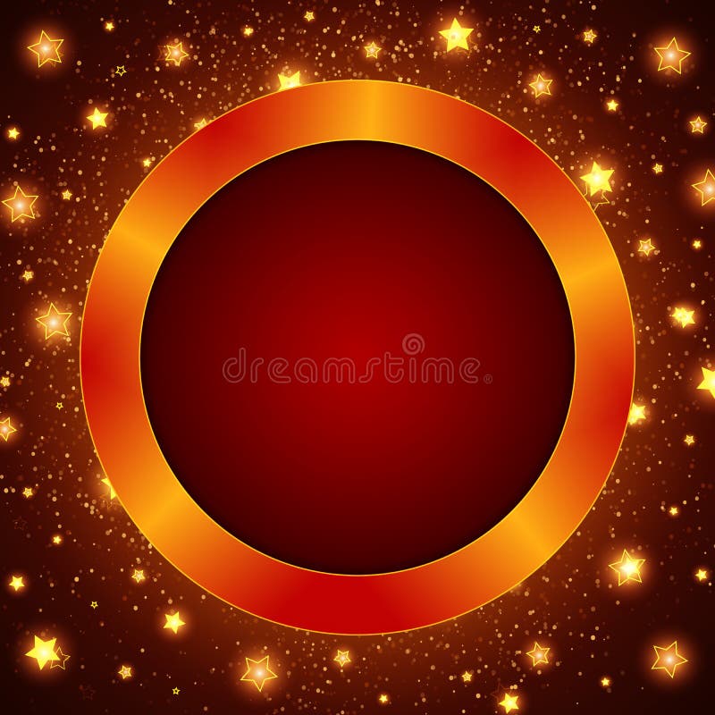 Abstract Vector Red Background with Shining Stars and Round Sparkle ...