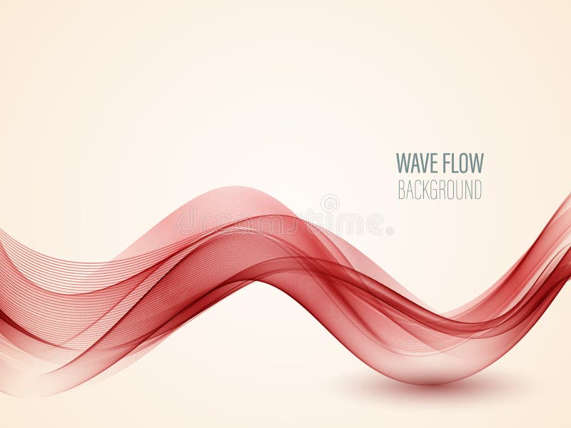 Abstract Vector Red Wave on Background Red Wave Flow Stock Vector ...