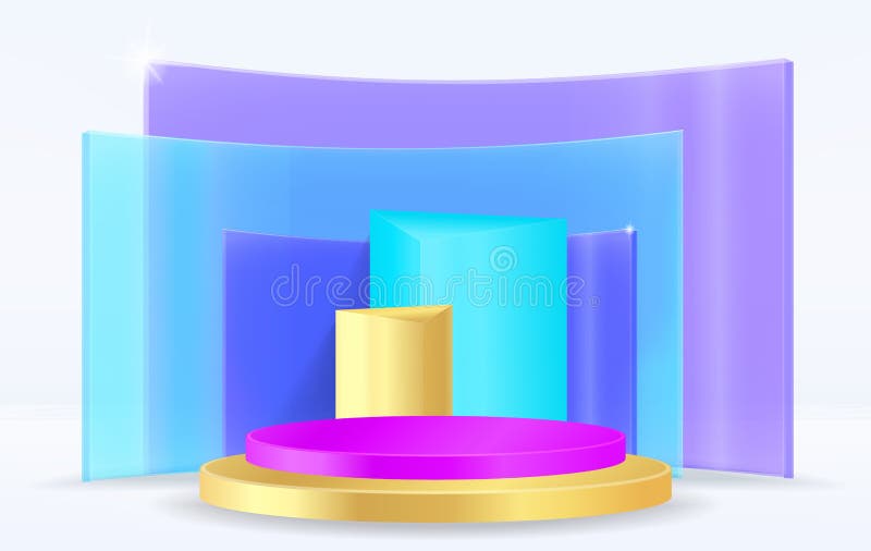 Abstract Vector Rendering 3d Shape for Cosmetic Products Display ...