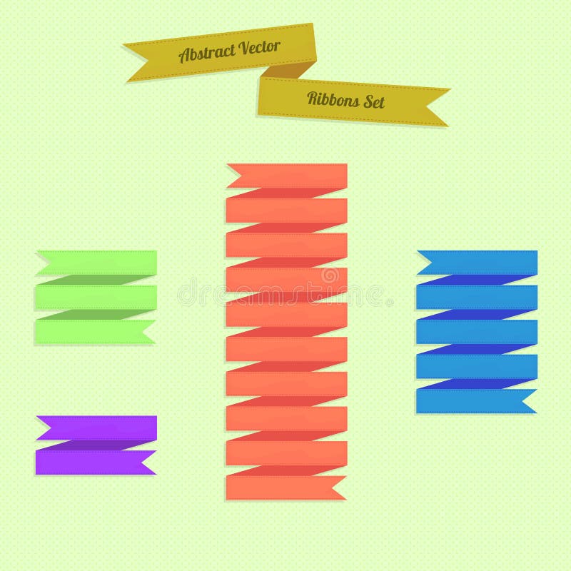 Abstract Vector Ribbons Set Stock Vector - Illustration of light, green ...