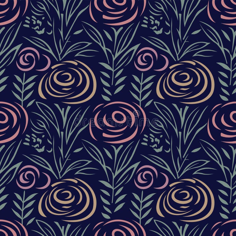 Abstract Vector Rose Flower Pattern Stock Vector - Illustration of ...