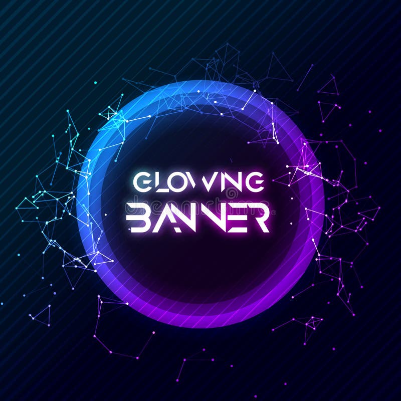 Abstract Vector Round Banner. Glowing Circle Shining Shape Stock ...