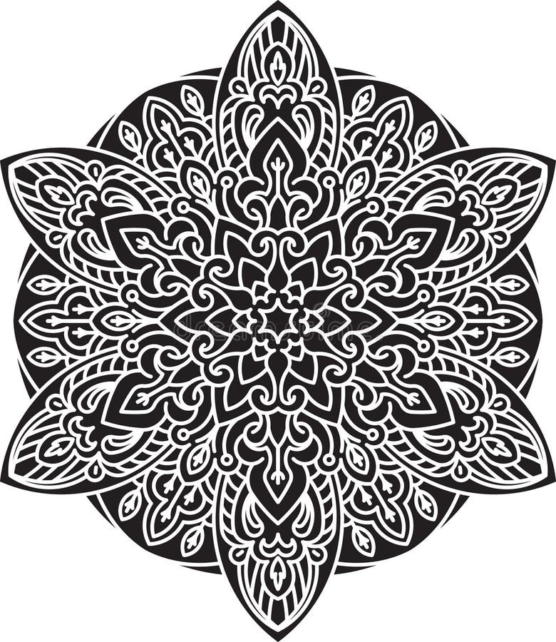 Abstract Vector Round Lace Design - Mandala, Decorative Element. Stock ...