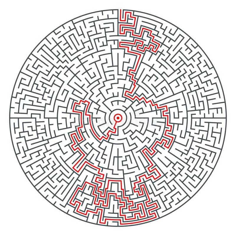 Abstract Vector Round Maze of High Complexity Stock Image - Image of ...
