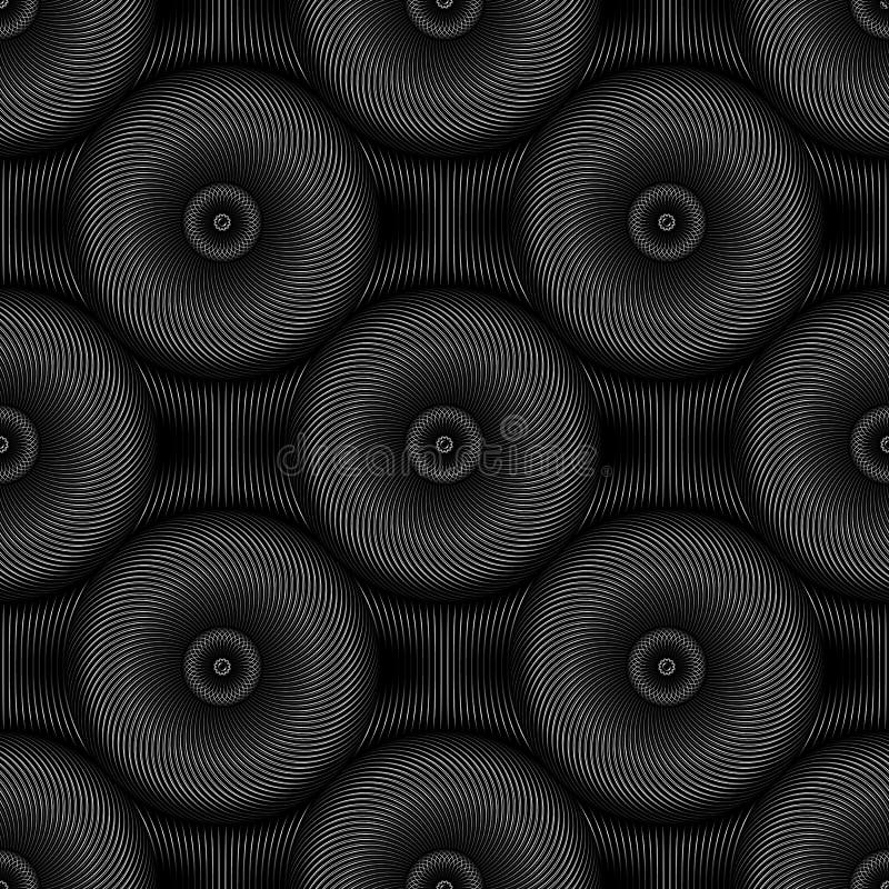 Abstract Vector Seamless Moire Pattern with Lines. Graphic Black and ...