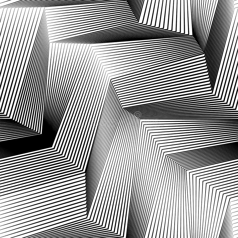 Abstract Vector Seamless Moire Pattern with Lines. Monochrome Graphic ...