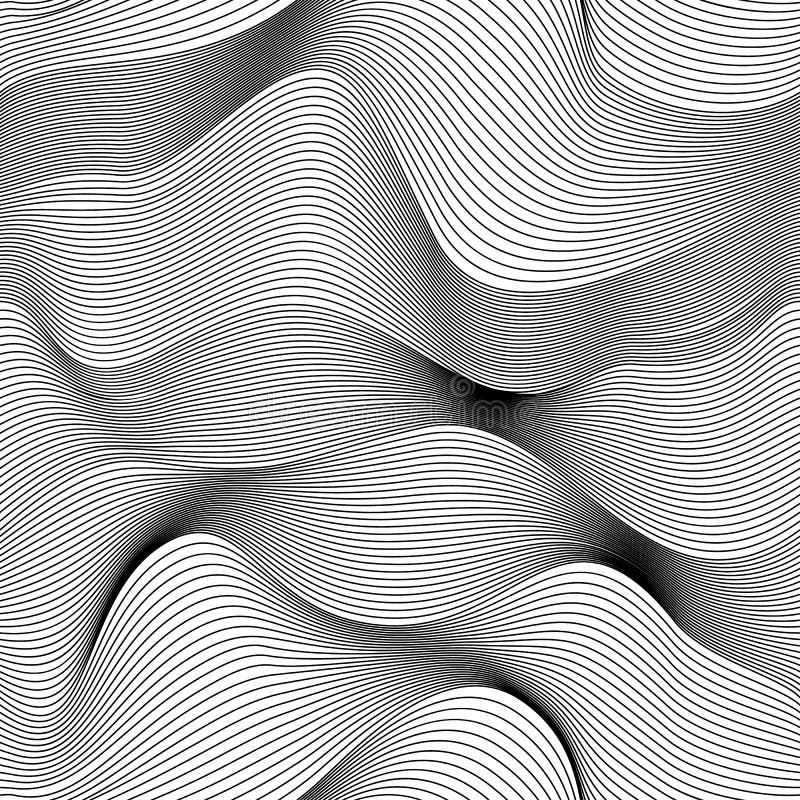 Abstract Vector Seamless Op Art Pattern. Black and White Pop Art ...