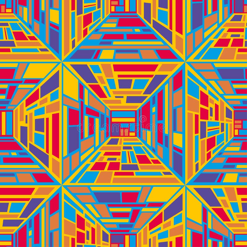 Abstract Vector Seamless Op Art Pattern. Color Plop Art, Graphic ...