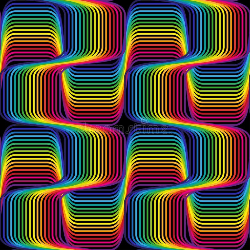 Abstract Vector Seamless Op Art Pattern. Color Pop Art, Graphic ...
